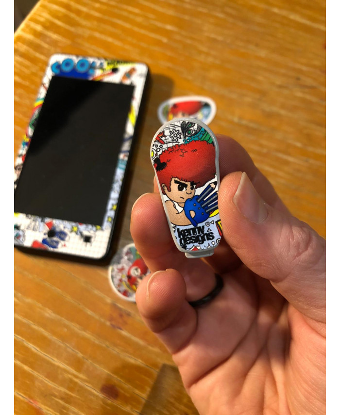 Cartoon Sticker for Omnipod Dash, designed by Kennydesignsit