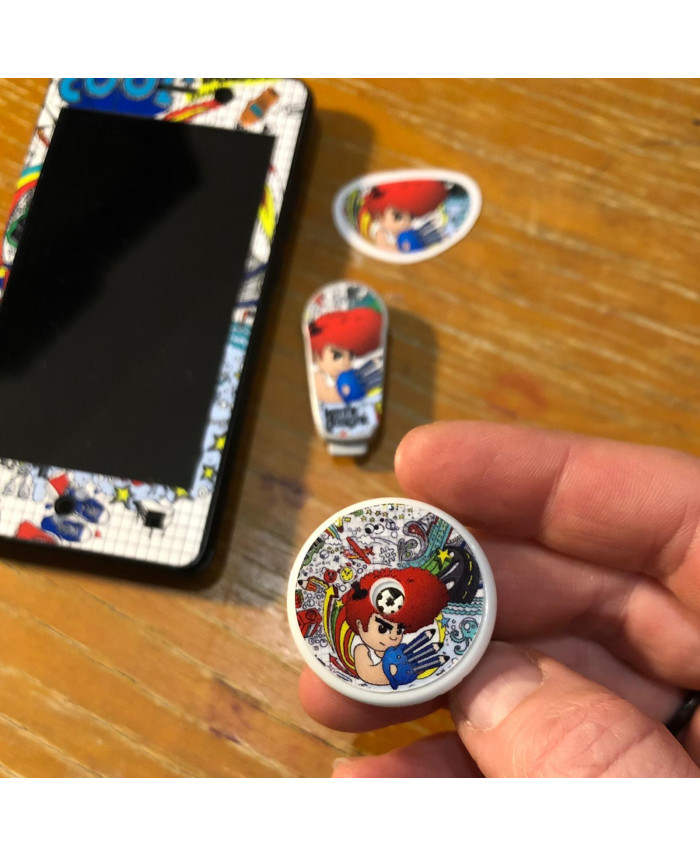Cartoon Sticker for Omnipod Dash, designed by Kennydesignsit